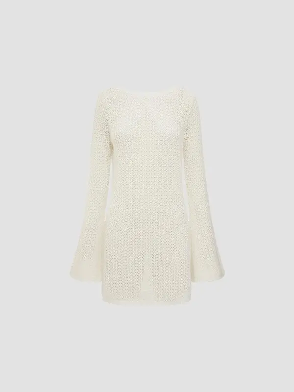 Peony Tapestry Pointelle Rosie Minidress - Seashell