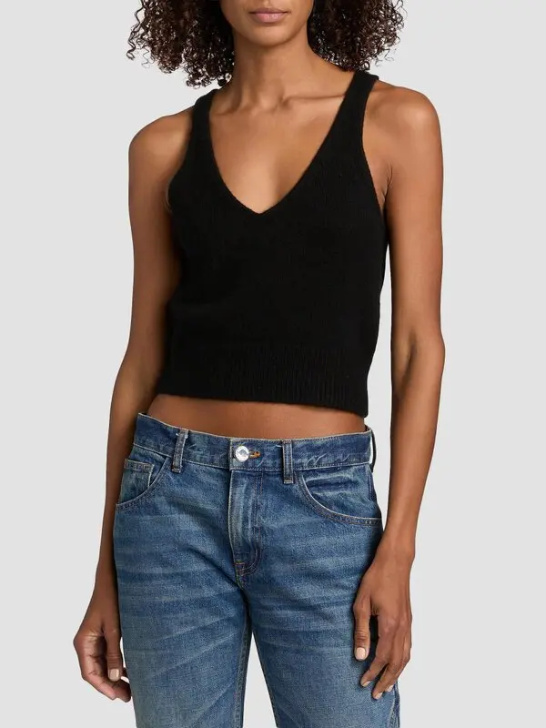 Brandon Maxwell The Reese V-neck Knit Tank