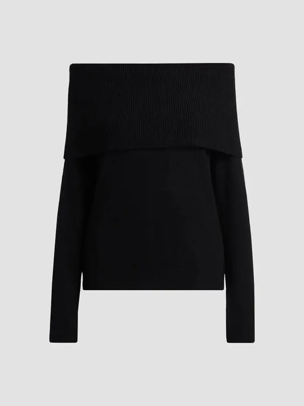 SAKS FIFTH AVENUE Cashmere Off-the-shoulder Sweater - Black