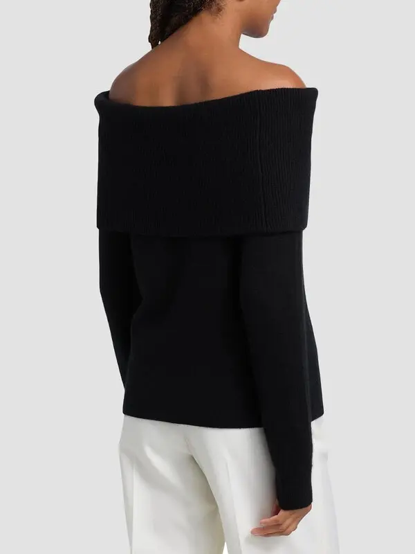 SAKS FIFTH AVENUE Cashmere Off-the-shoulder Sweater - Black