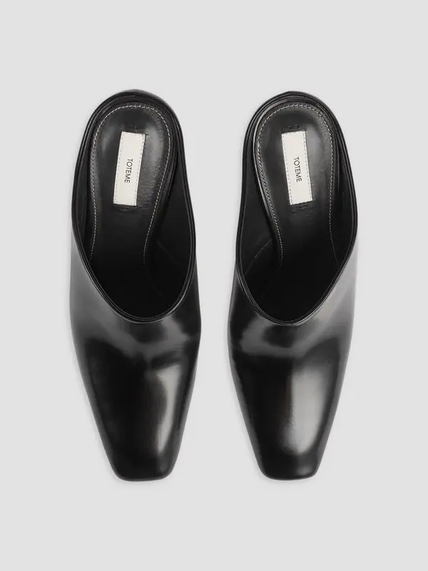 TOTEME Bar 85mm Box-leather Mules