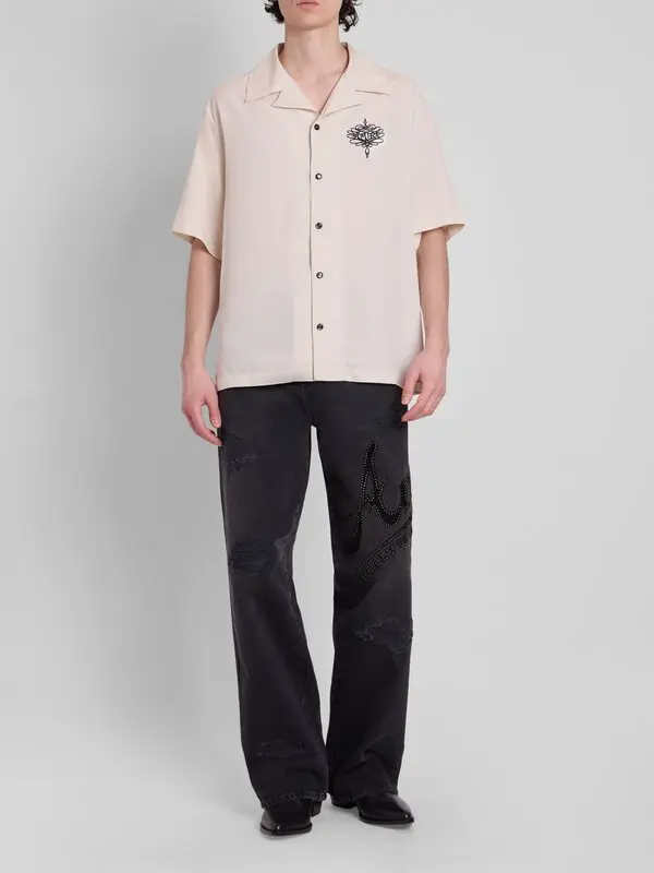 Amiri Lasso Logo-embroidered Camp Shirt