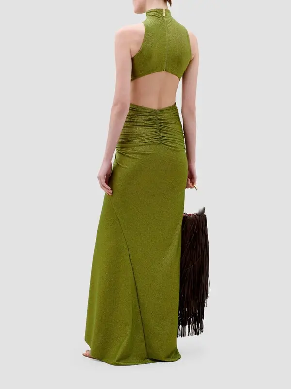 Silvia Tcherassi Frances Metallic Halter Gown