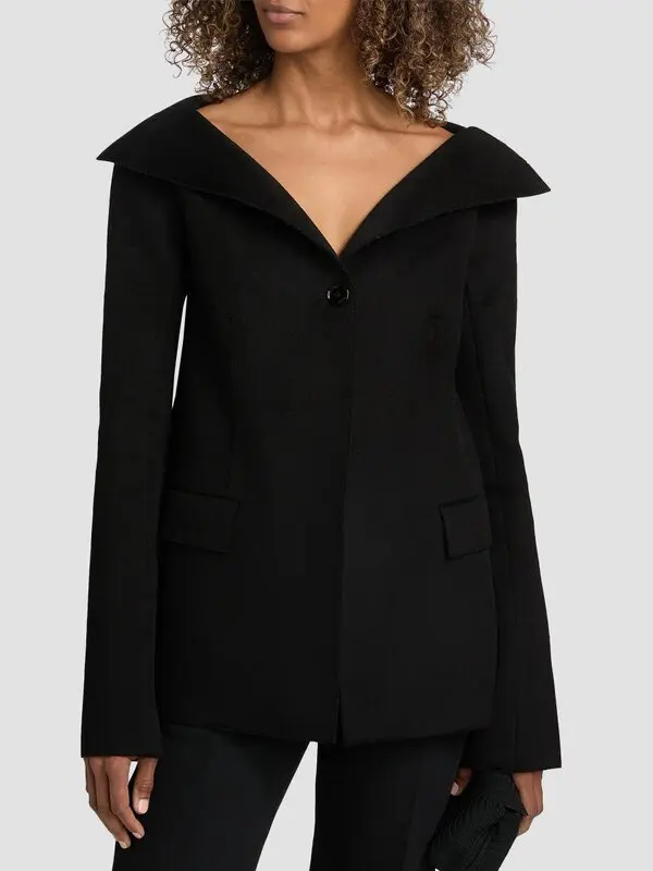TOTEME Open Collar Wool Jacket