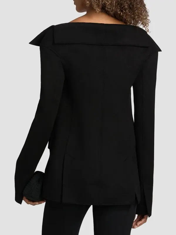 TOTEME Open Collar Wool Jacket