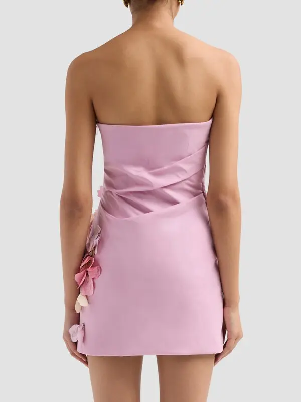 Acler Femme Fatale Keble Draped Floral-appliqué Mini Dress - Blushmuse
