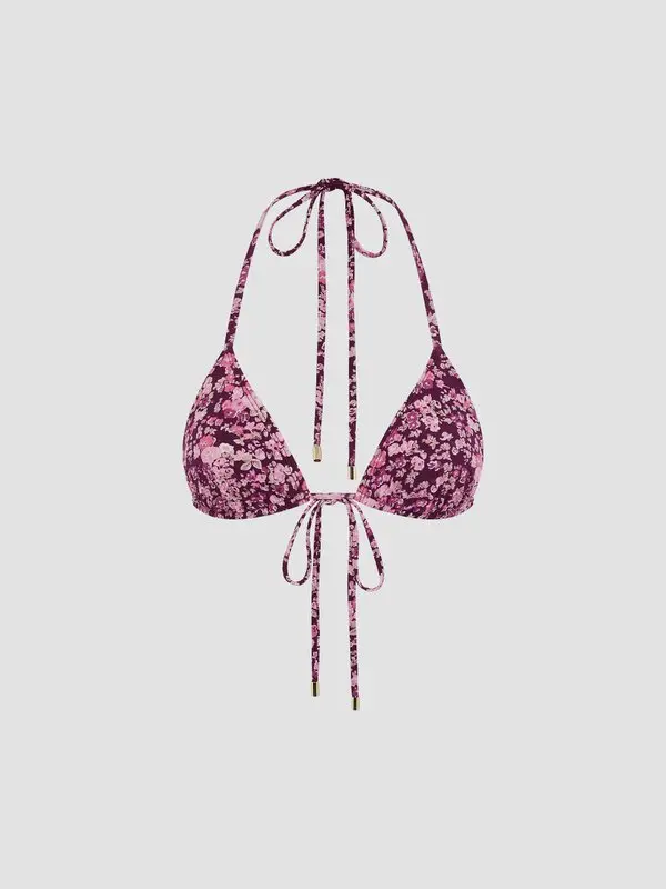 Peony Tapestry Essential Floral String Triangle Bikini Top