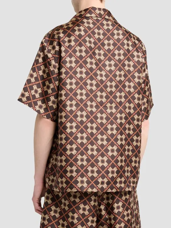Amiri Geometric Silk Camp Shirt - Husk