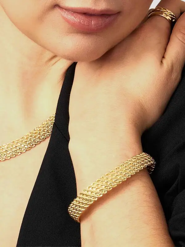 ORADINA 14k Yellow Roman Rope Quartet Bracelet