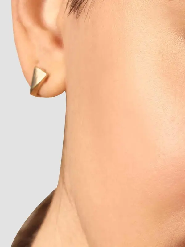 ORADINA 14k Yellow Prism Huggies