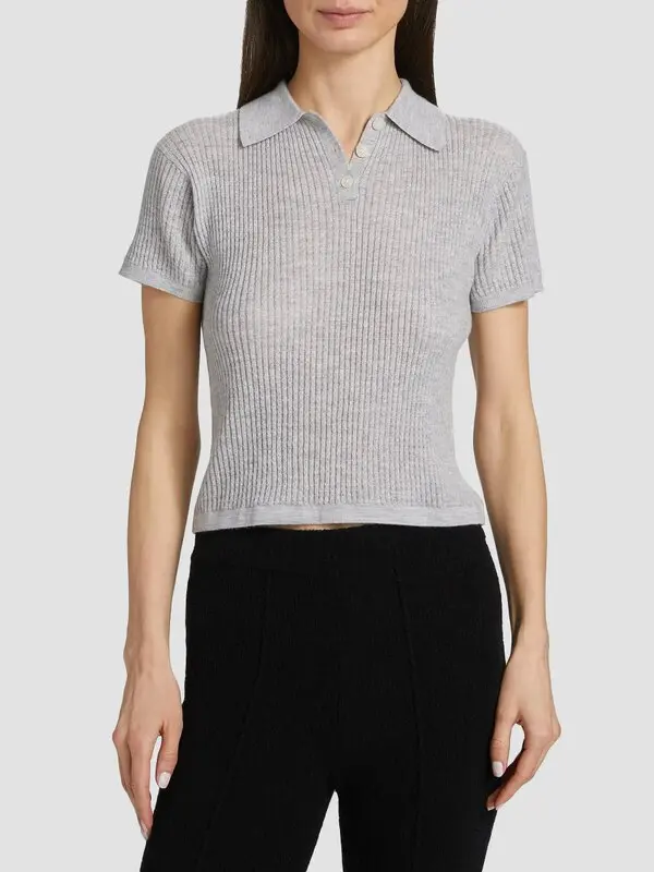 Guest In Residence Shrunken Cashmere Polo Shirt - Stone