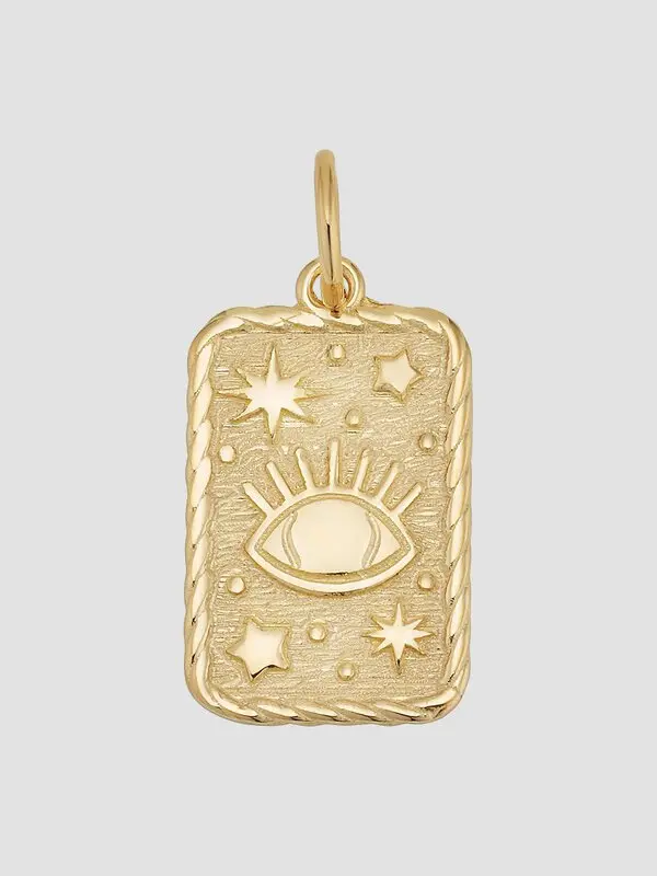 ORADINA 14k Yellow Gold Pendant Charm - Evil Eye