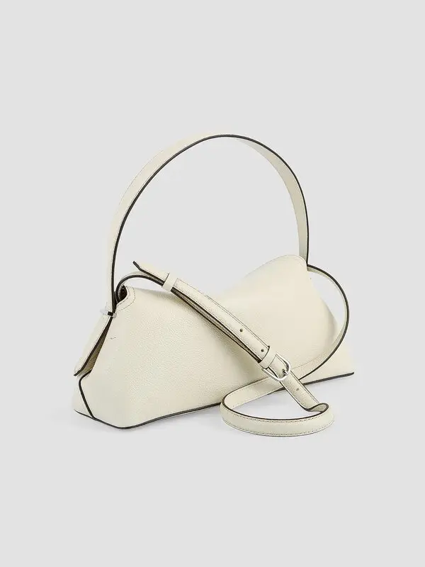 TOTEME T-lock Grain Leather Shoulder Bag - Milk