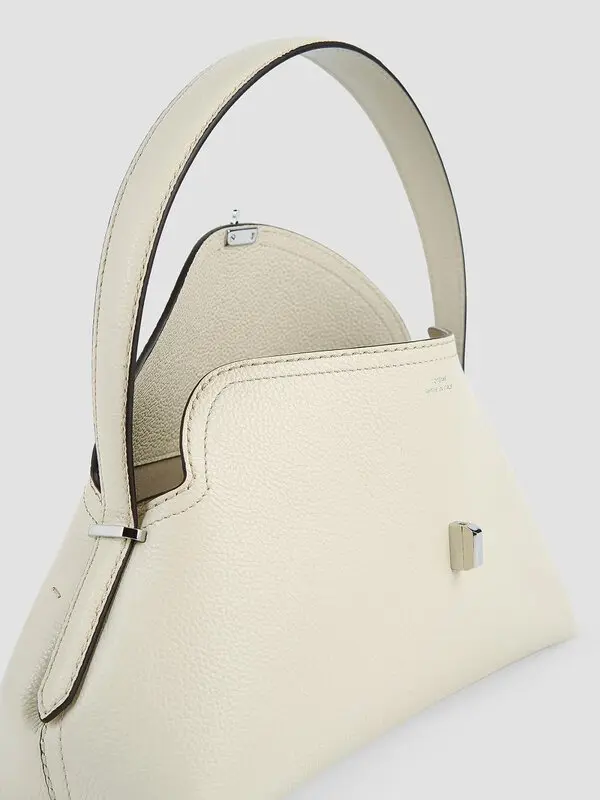 TOTEME T-lock Grain Leather Shoulder Bag - Milk