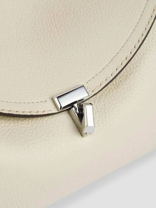 TOTEME T-lock Grain Leather Shoulder Bag - Milk