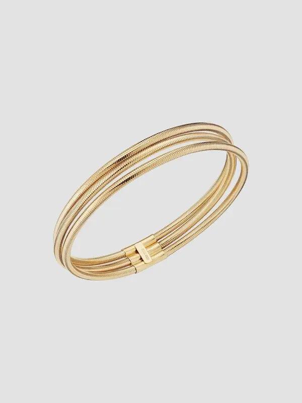 ORADINA 14k Yellow Mesh Glamour Stack Bracelet