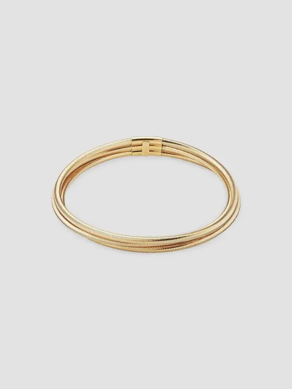 ORADINA 14k Yellow Mesh Glamour Stack Bracelet