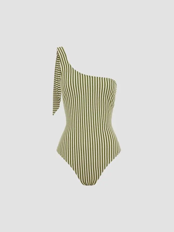 Peony Tapestry One-shoulder One-piece Swimsuit
