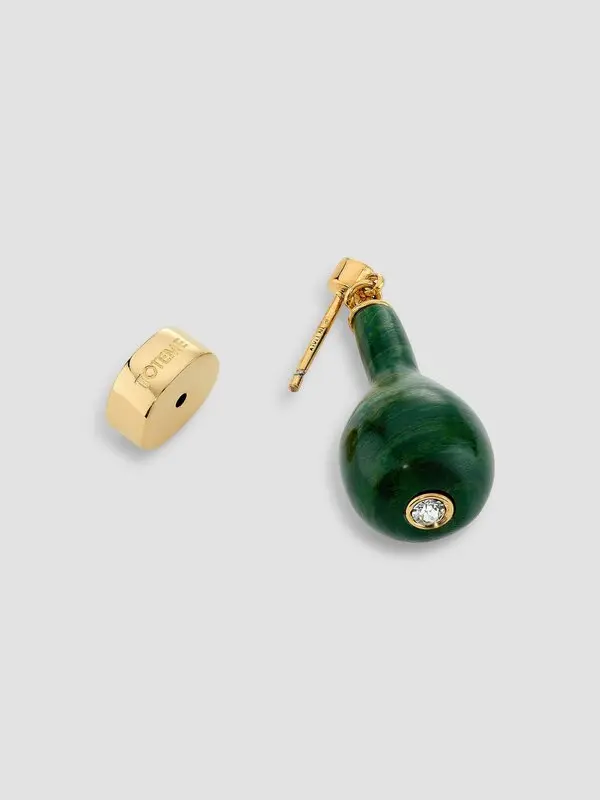 TOTEME 24k-gold-plated, Jade & Cubic Zirconia Drop Earrings