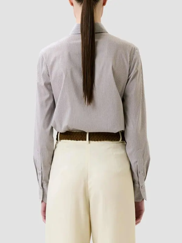 Silvia Tcherassi Warda Floral Embroidered Striped Cotton Shirt