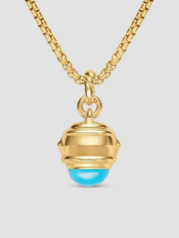 David Yurman Renaissance Amulet In 18k Yellow Gold - Turquoise