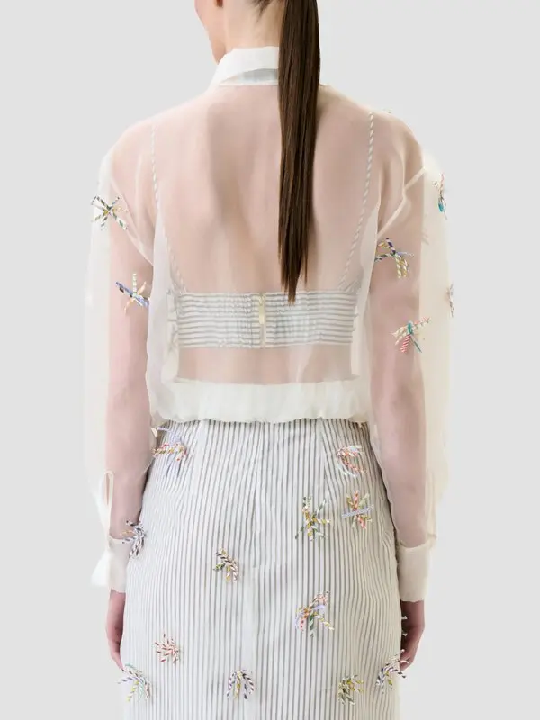 Silvia Tcherassi Katniss Embroidered Cropped Jacket