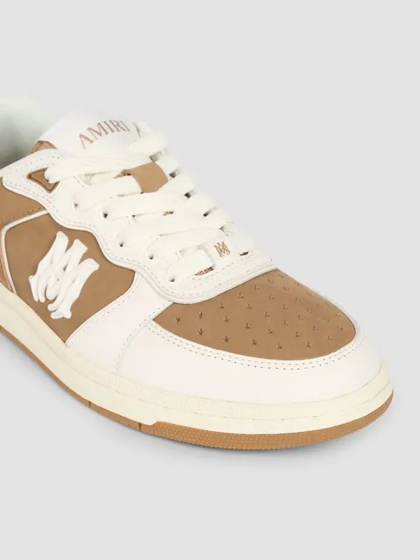 Amiri Newport Leather Low-top Sneakers - Fossil