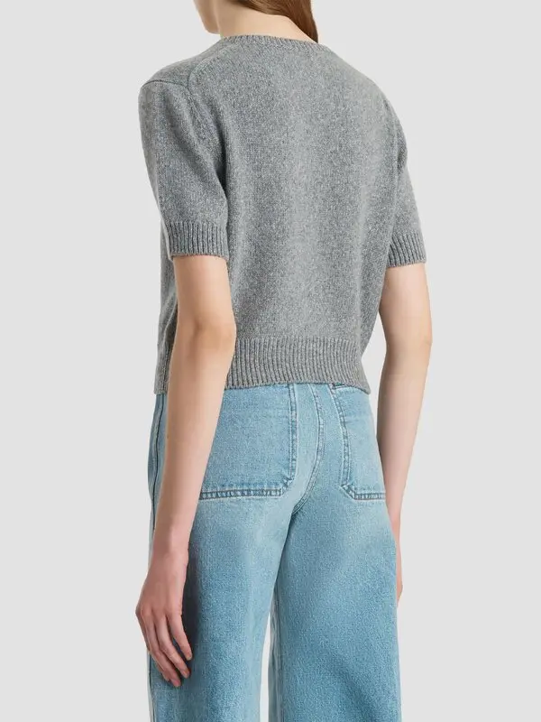 Khaite Jas Cashmere Short-sleeve Sweater