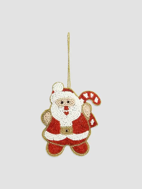 SUDHA PENNATHUR Beaded Santa Ornat
