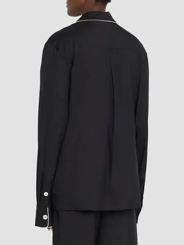TOTEME Piped Silk Pajama Top