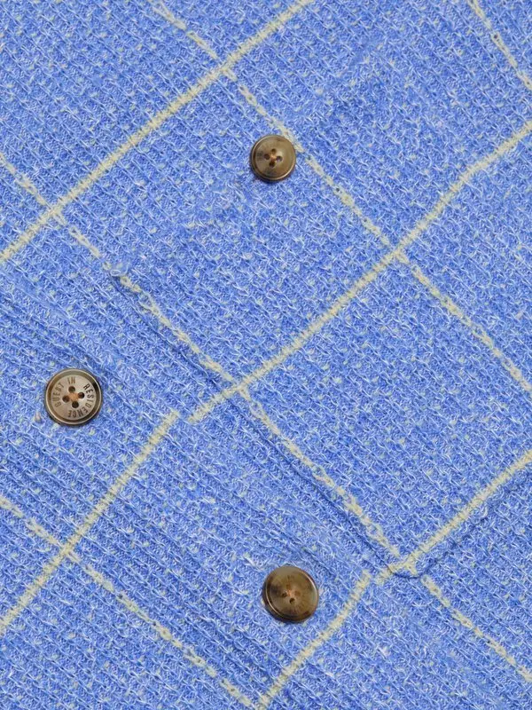 Guest In Residence Windowpane Check Cashmere-linen Shirt