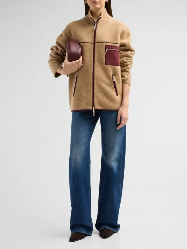 Guest In Residence Louis Felted Wool-cashmere Zip-front Jacket