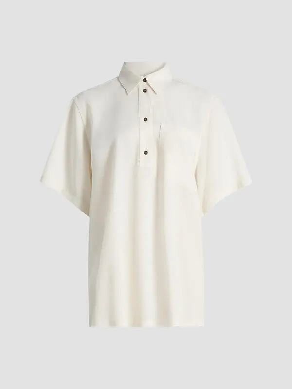 TOTEME Fluid Polo Shirt - Ecru