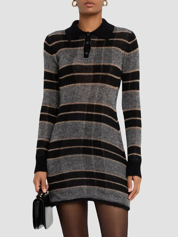 Guest In Residence Plaid Cashmere-blend Polo Dress