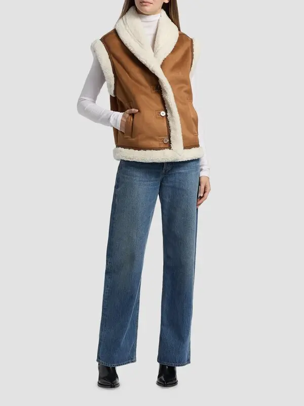 DH New York Athena Faux Shearling-trimmed Vest