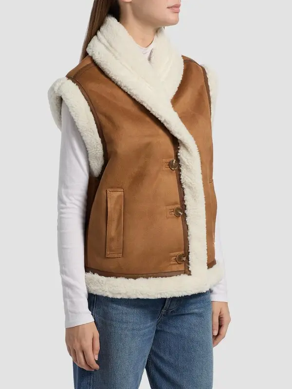 DH New York Athena Faux Shearling-trimmed Vest
