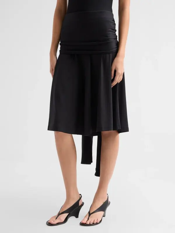TOTEME Tie-waist Jersey Shorts - Black