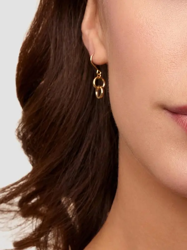 ORADINA 14k Yellow Forever Linked Drop Earrings