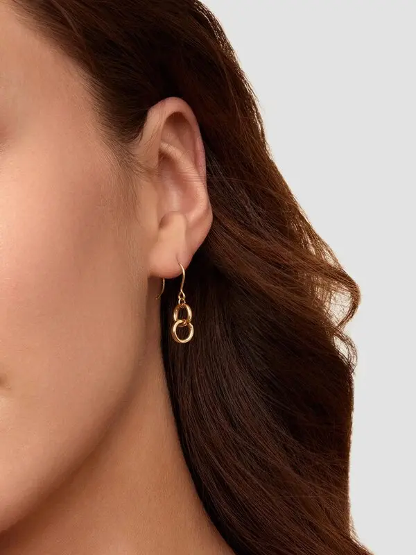 ORADINA 14k Yellow Forever Linked Drop Earrings