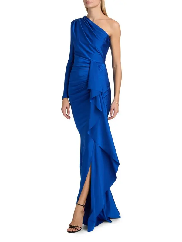 Chiara Boni La Petite Robe Serina Jj One-shoulder Slit Gown