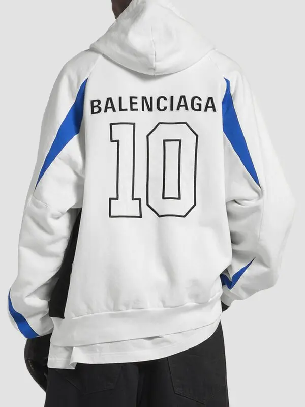 Balenciaga X Nba Collaboration Oversized Zip-up Hoodie - White