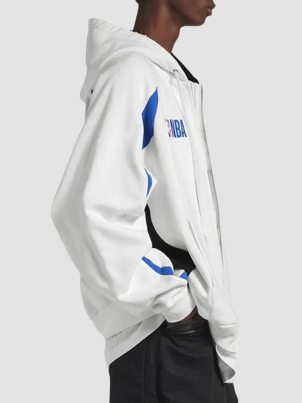 Balenciaga X Nba Collaboration Oversized Zip-up Hoodie - White