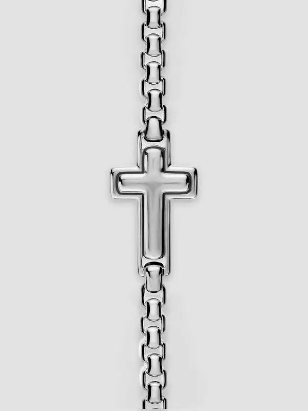 David Yurman Cross Station Necklace In Sterling 3.6mm