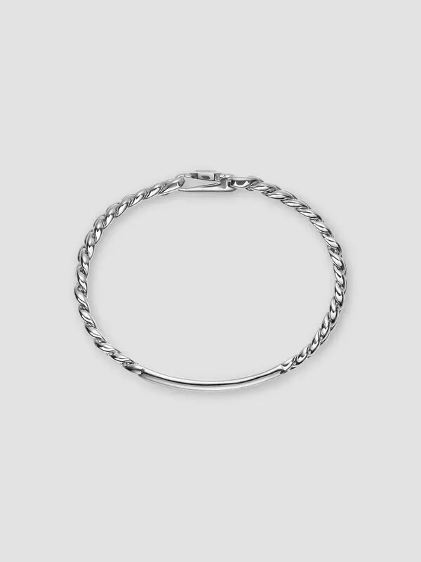 David Yurman Curb Chain Id Bracelet In Sterling 7mm