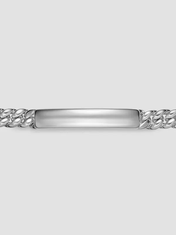 David Yurman Curb Chain Id Bracelet In Sterling 7mm