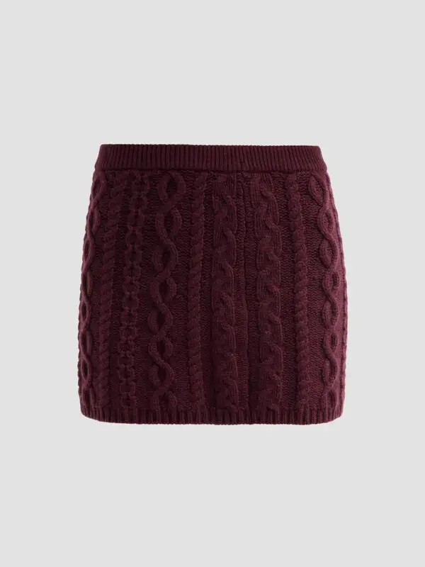 Guest In Residence Cable-knit Cashmere-wool Mini Skirt