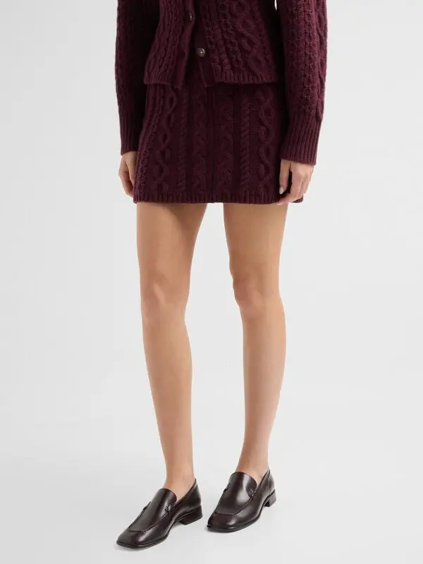 Guest In Residence Cable-knit Cashmere-wool Mini Skirt