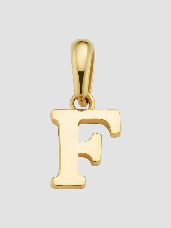 ORADINA 14k Yellow Gold My Letter Initial Pendant Charm - Letter F Gold