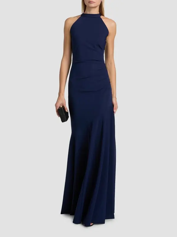 Chiara Boni La Petite Robe Janis Halterneck Gown - Blue Notte