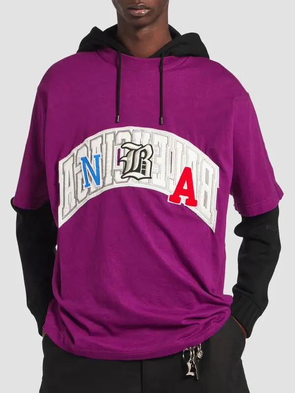 Balenciaga X Nba Collaboration Oversized T-shirt - Violet